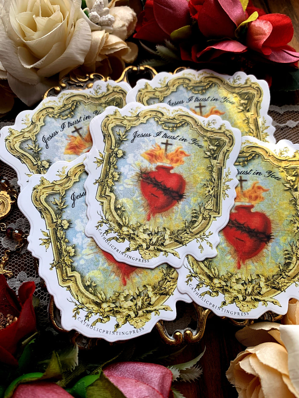 Sacred Heart Shield Sticker 5 pack | CatholicPrintPress