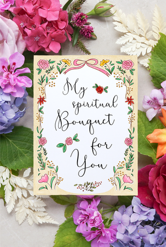 Children's Spiritual Bouquet Catholic Greeting Card Box Set (Cream ...