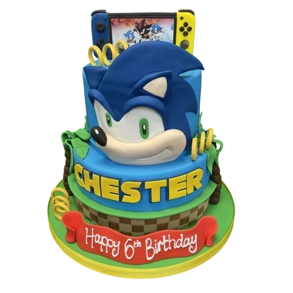 Custom Sonic Switch Birthday Cake Bespoke Gaming Celebration Cake ...