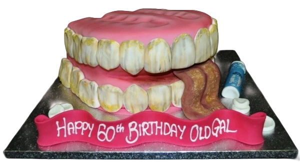 Custom Dirty Dentures Birthday Cake – Bespoke Novelty Celebration Cake ...
