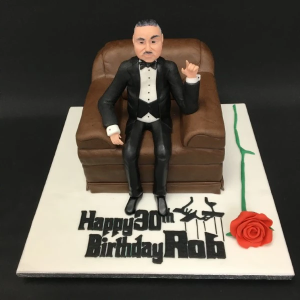 Custom Bespoke Birthday Cake The Godfather in Armchair Theme ...