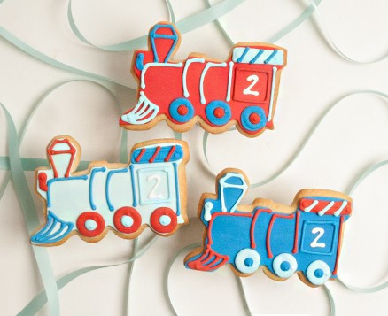 Personalized Train Cookie Favors | The Flour Pot
