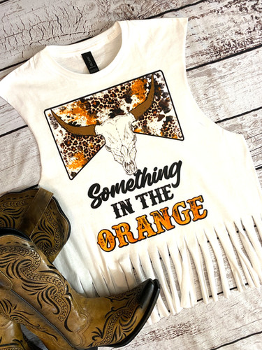 ZB Something In The Orange Fringe Muscle Tank | Backstage Customs