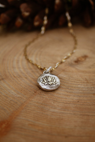 "Celestial Rebirth" Moon and Lotus Amulet, Reversible Necklace ...