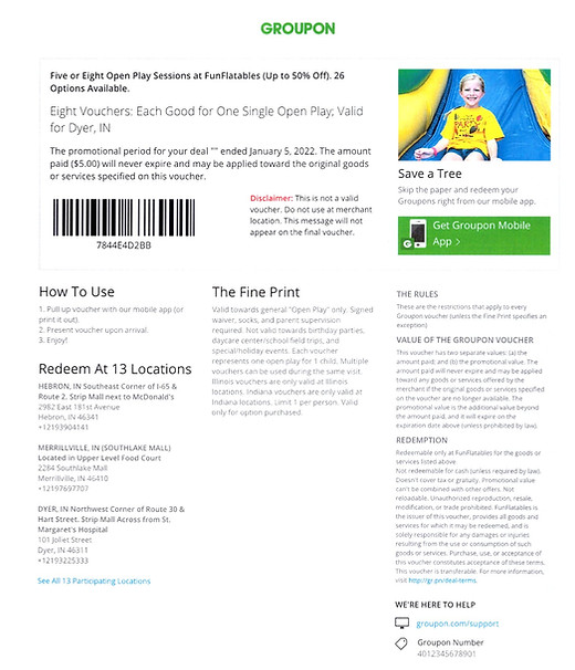 GROUPON (REDEEM INSTRUCTIONS) | fundatabase