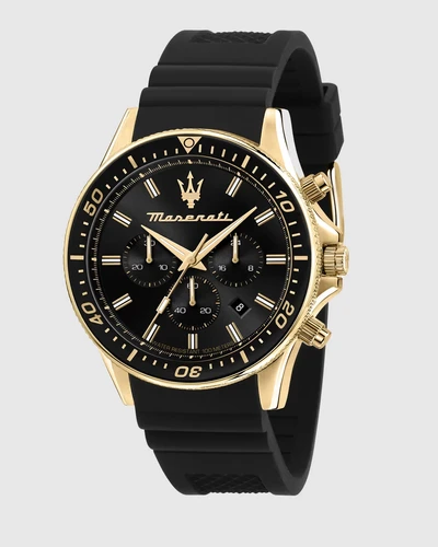 Maserati Sfida 44mm Black Stainless Steel Chronograph Watch | Unity New