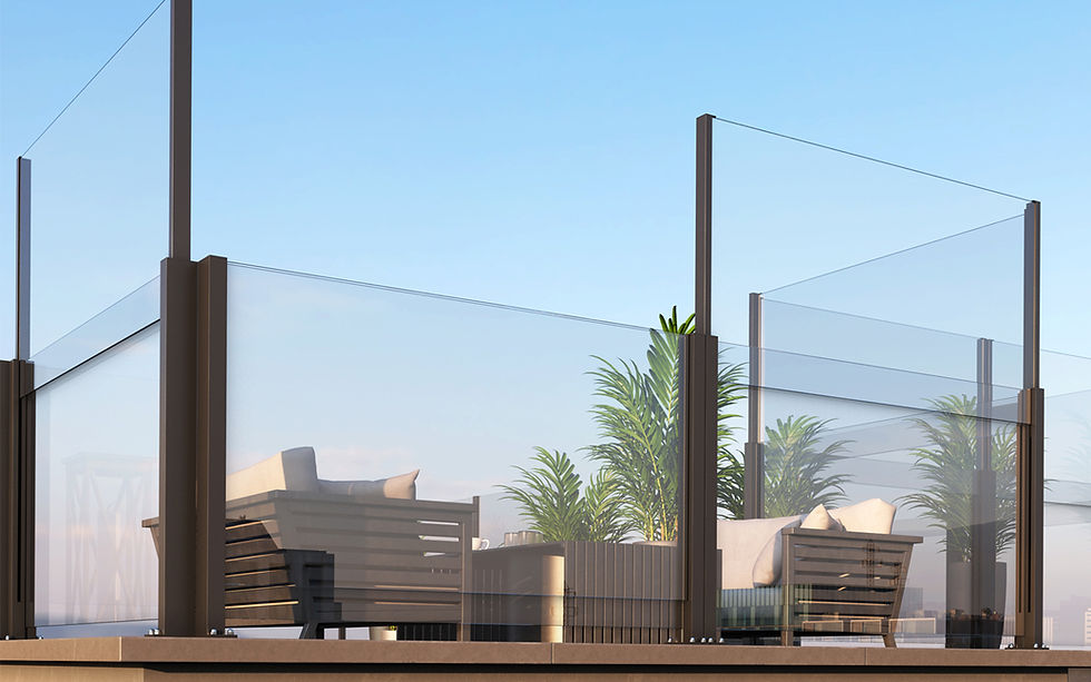 Height-Adjustable - Glass Windbreak Railing System | Go Glass and Aluminium