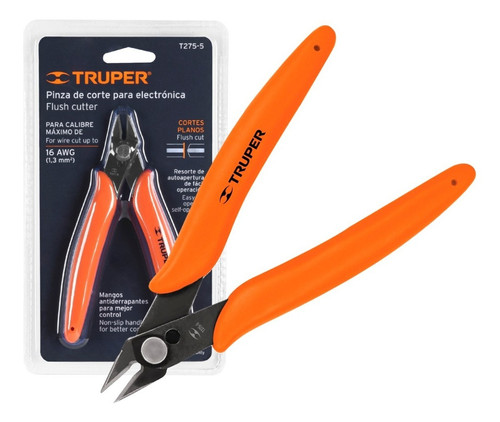 Pinza de corte al raz cortadora de precisión Truper | electronica siec