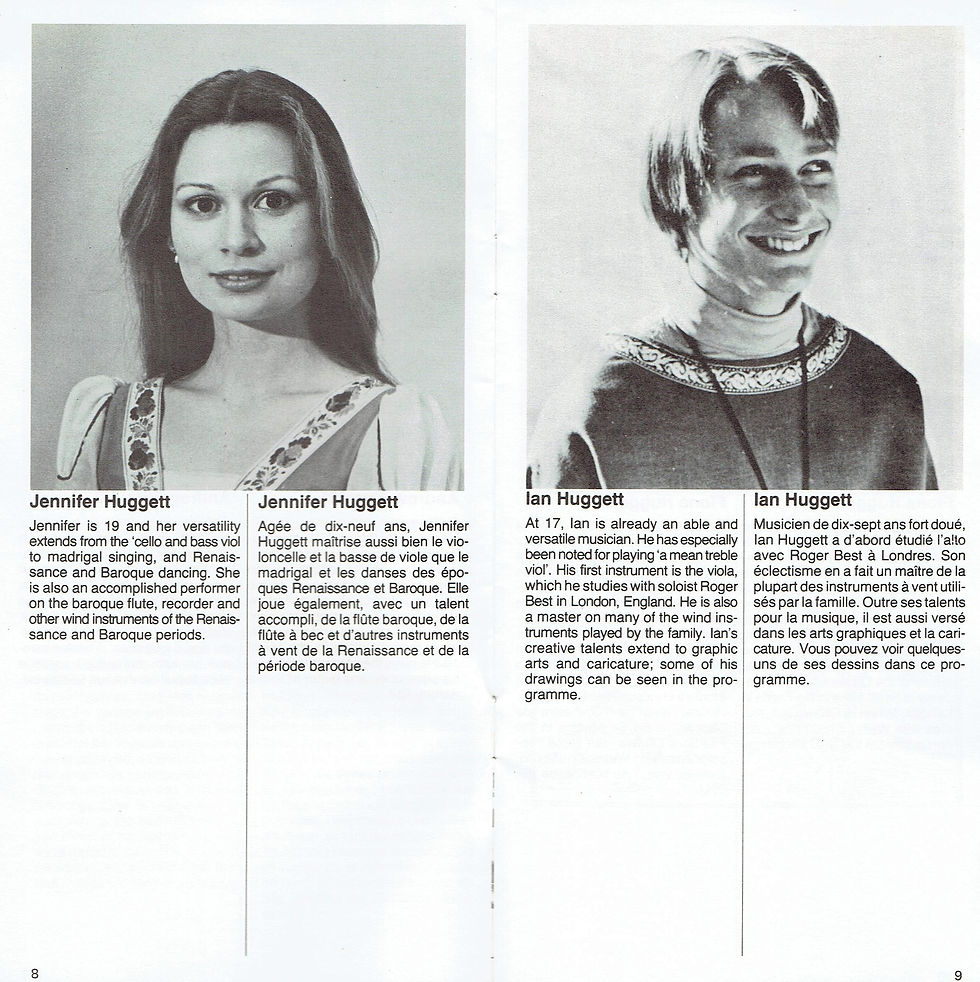 1977 Programs | The Huggett Family