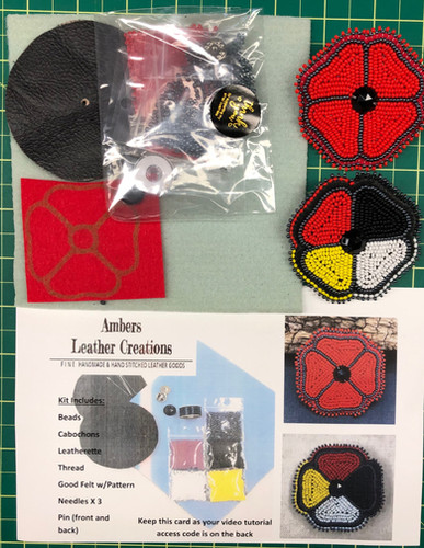 Beaded Poppy Kit W/ video tutorial | AMBERS LEATHER CREATIONS