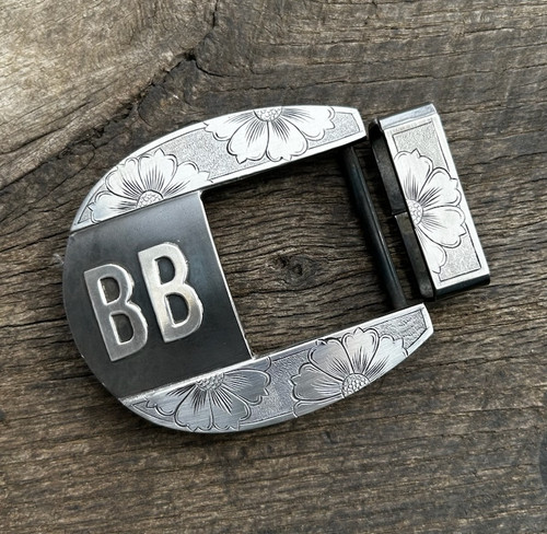 Flower Engraved Brand Buckle | Buckles & Spurs