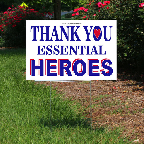 SIGN & STAKE - Thank You Essential Heroes | Creative Sign Banner