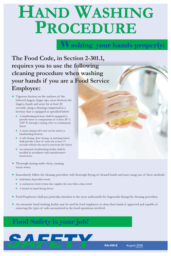 Restaurant Hand Washing Procedure Poster | All American Compliance