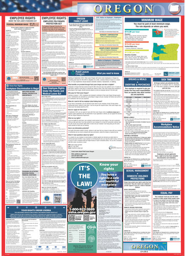 Oregon Labor Law Poster – Federal, State & OSHA Compliance (All-in-One ...