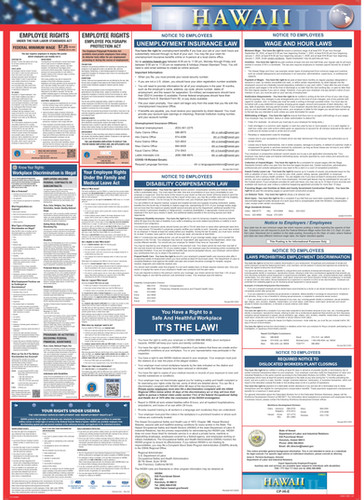 Hawaii Labor Law Poster – Federal, State & OSHA Compliance (All-in-One ...