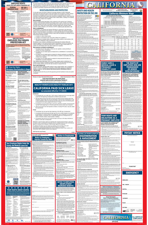 California Labor Law Poster | State & Federal Combo | American Compliance