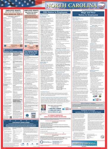North Carolina Labor Law Poster – Federal, State & OSHA (All-in-One ...