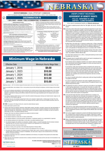 2025 Nebraska Labor Law Poster - State-Only Compliance Poster ...