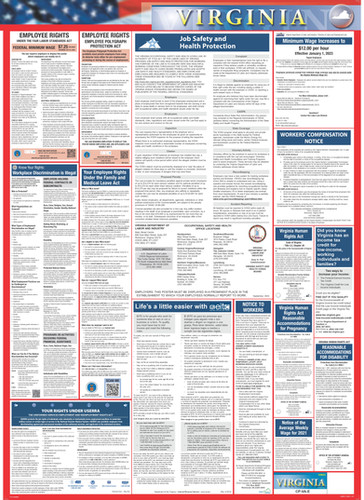 Virginia Labor Law Poster – Federal, State & OSHA Compliance (All-in ...