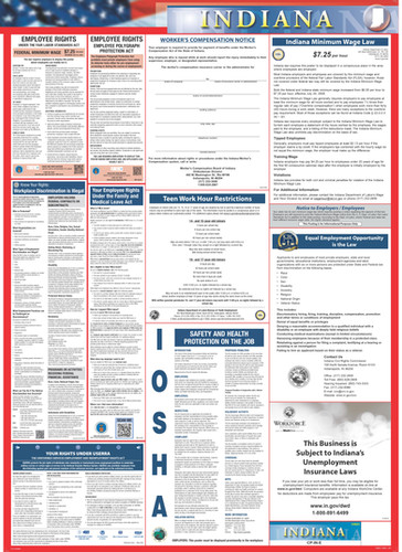 2025 Indiana Labor Law Poster – Federal, State & OSHA Compliance (All ...