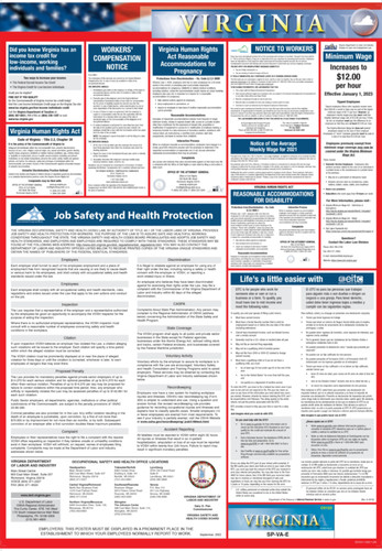 Virginia Labor Law Poster - State-Only Compliance Poster | American ...