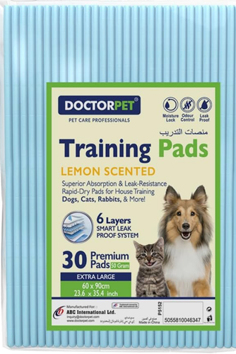 Doctor Pet Training Pads Lemon 30's (60x90cm) – Extra Large Rapid-Dry ...