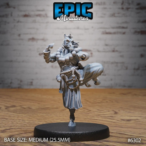 Horsefolk Monk Kick Miniature (28mm Scale) | Bugbear Armory