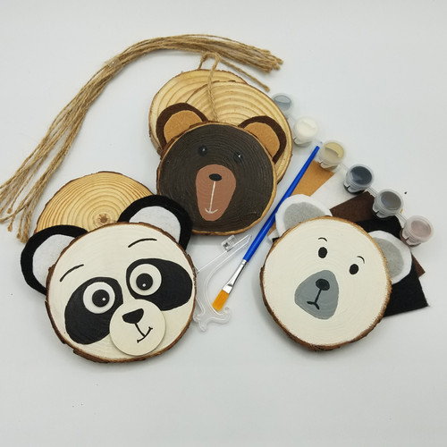 3 Bears Wood DIY Ornament Craft Kit | InkandTrinketKids