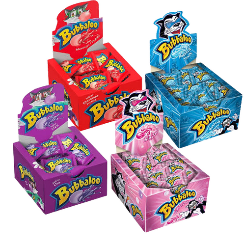 Bubbaloo Bubble Gum – Assorted Flavors from Brazil in Boxes