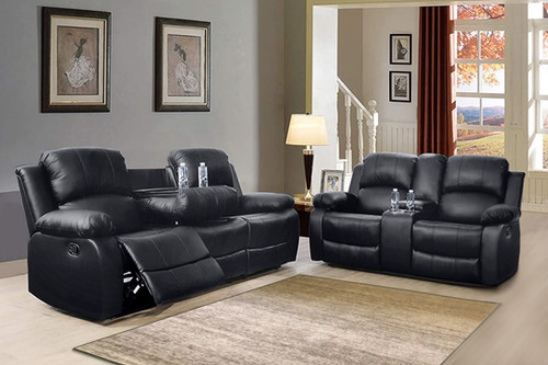 Walter Black 2pc. Leather Recliner Set | ZzzLot