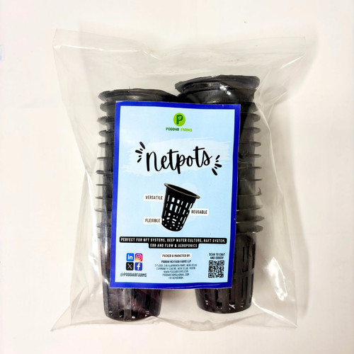 Net Pots for Hydroponics- Black - Food Safe, Lead Free, Virgin Plastic ...