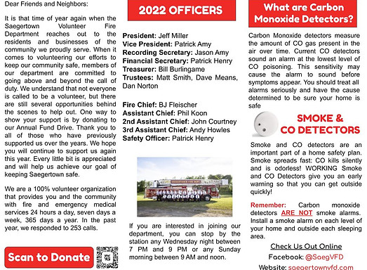 Fund Drive | Saegertown Fire Department