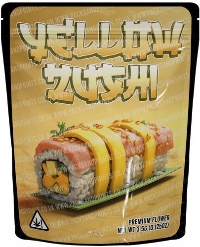 Yellow Zushi Cali Packs - Strain Labels Pre-Applied | Packs & Prints