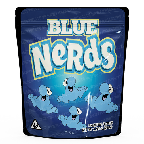 Blue Nerds - 3.5G Mylar Bag Strain Labels For Cali Packs | My Site