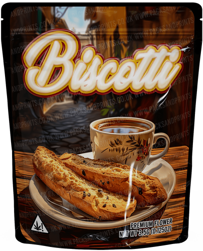 BISCOTTI - 3.5G Mylar Bag Strain Labels For Cali Packs | My Site