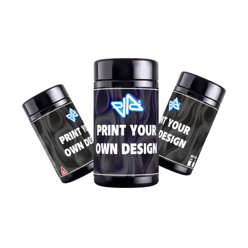 100ml UV Miron Glass Jars with stickers applied (Cali Jars) | Packs ...