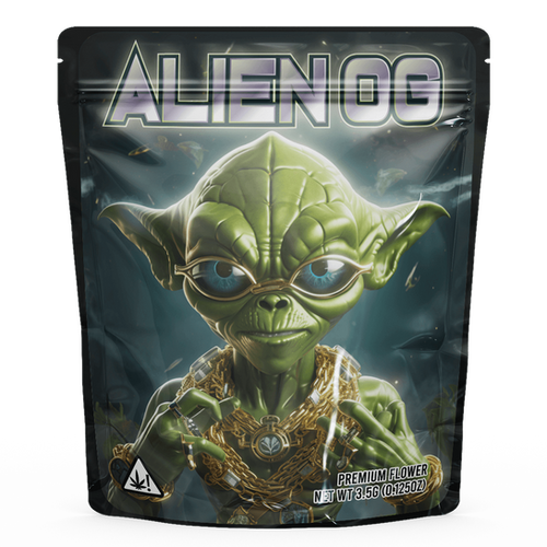 Alien OG - 3.5G Mylar Bag Strain Labels | My Site