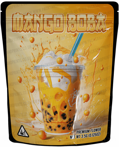 Mango Boba - 3.5G Mylar Bag Strain Labels | My Site