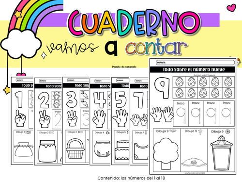Cuaderno vamos a contar | Mundo de Caramelo