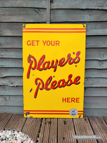 Early Genuine Get Your Players Please Here Enamel Sign 34" x 22.5 ...