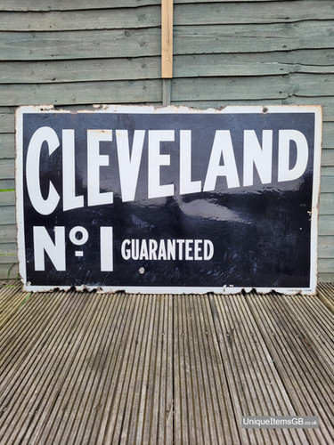 Early Original Cleveland No 1 Guaranteed Enamel Sign LARGE 48" x 30 ...