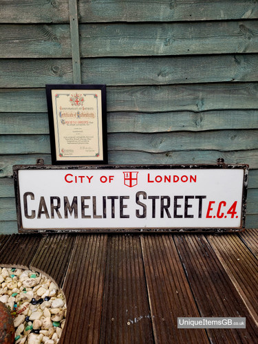 Genuine 1910's City of London CARMELITE STREET E.C.4. Opal Glass Street ...