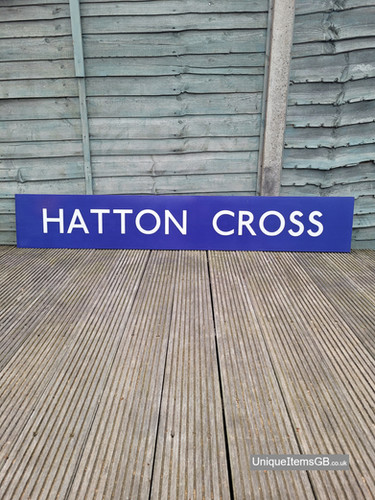 1970s London Underground HATTON CROSS PLATFORM SIGN LARGE 69" x 11 ...