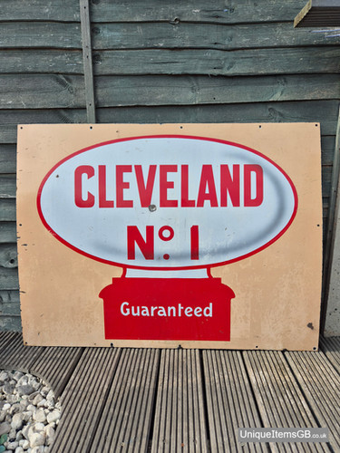 Genuine Early CLEVELAND NO 1 Enamel Sign Automobilia 43" x 33 ...