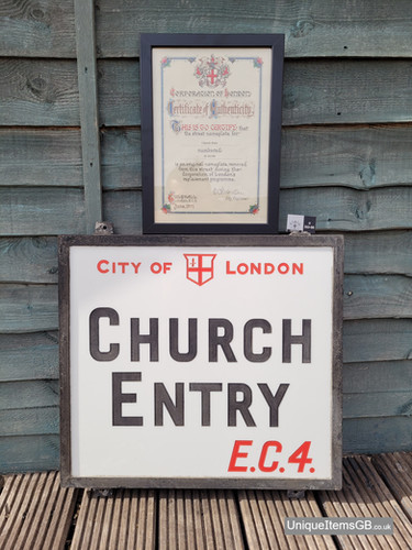 Genuine 1910's City of London CHURCH ENTRY E.C.4. Opal Glass Street ...