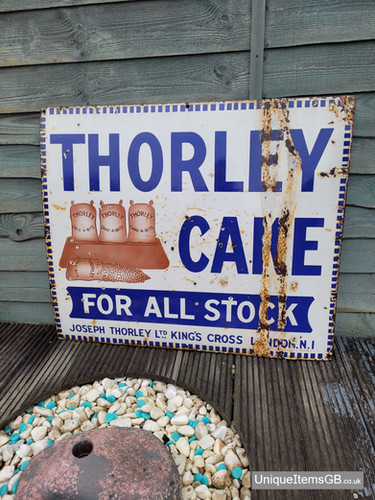 THORLEY CAKE KINGS CROSS LONDON ENAMEL SIGN | UniqueItemsGB.co.uk