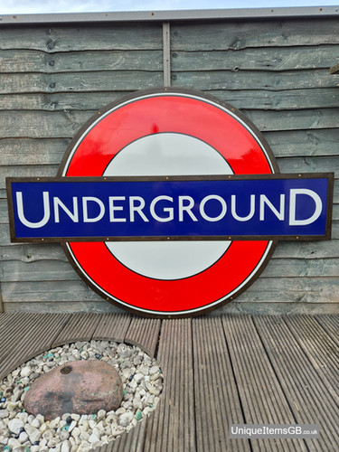 Early London Underground UNDERGROUND 60" Roundel Enamel Sign Framed ...