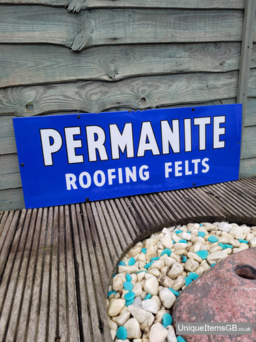 Original Permanite Enamel Sign Advertising Porcelain 30" x 11 ...