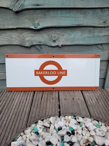 Genuine London Underground BAKERLOO LINE Enamel Sign 23" x 9 ...
