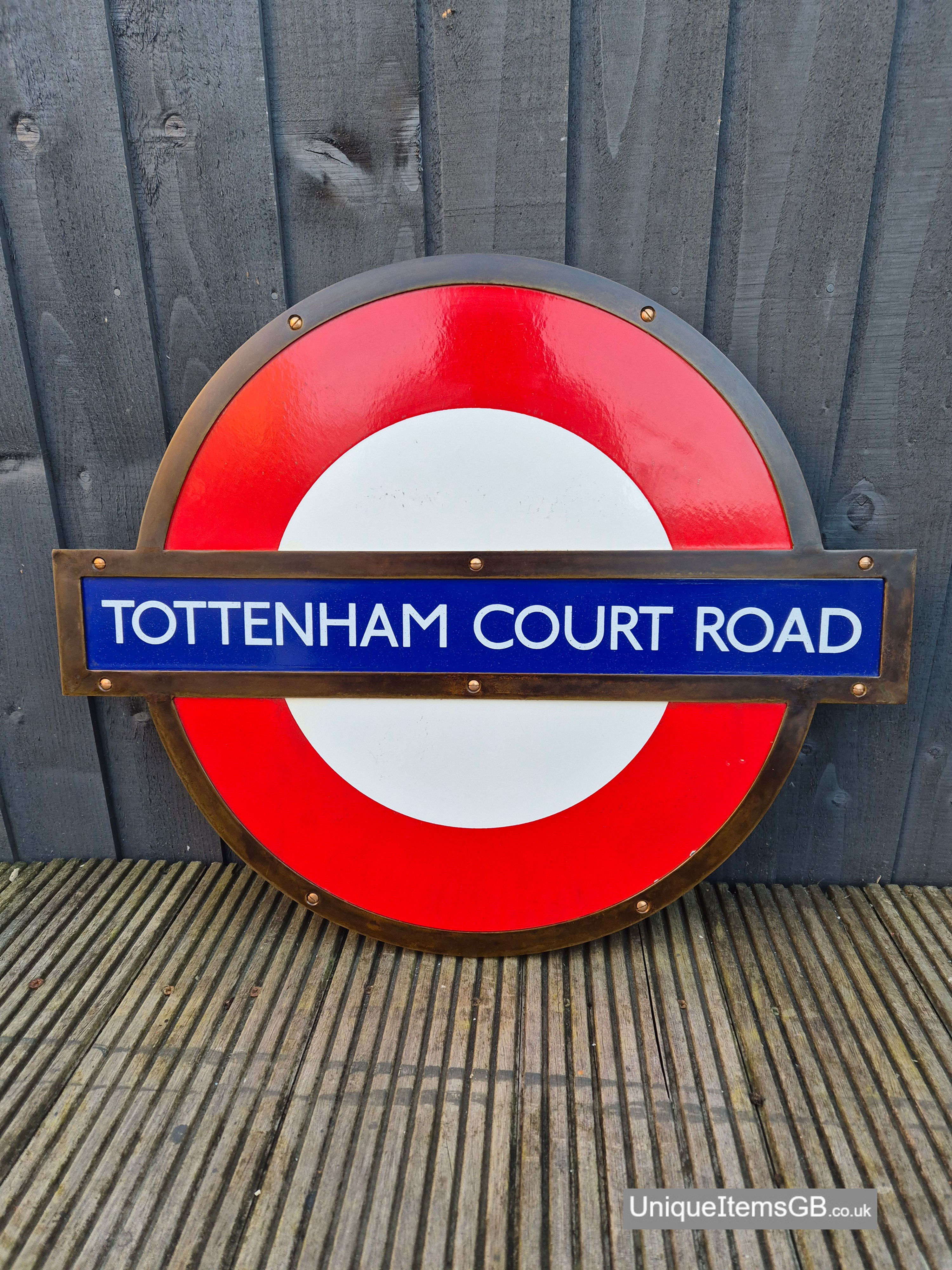 London Underground TOTTENHAM COURT ROAD Station 24" Roundel Enamel Sign ...
